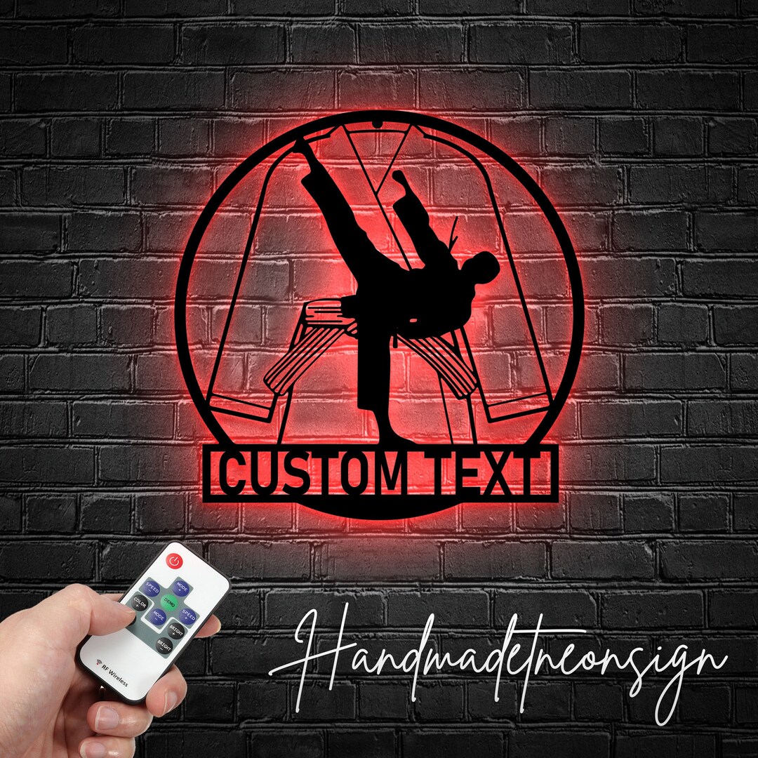 Personalized Karate Boy Martial Arts Metal Wall Art LED Light - Custom ...