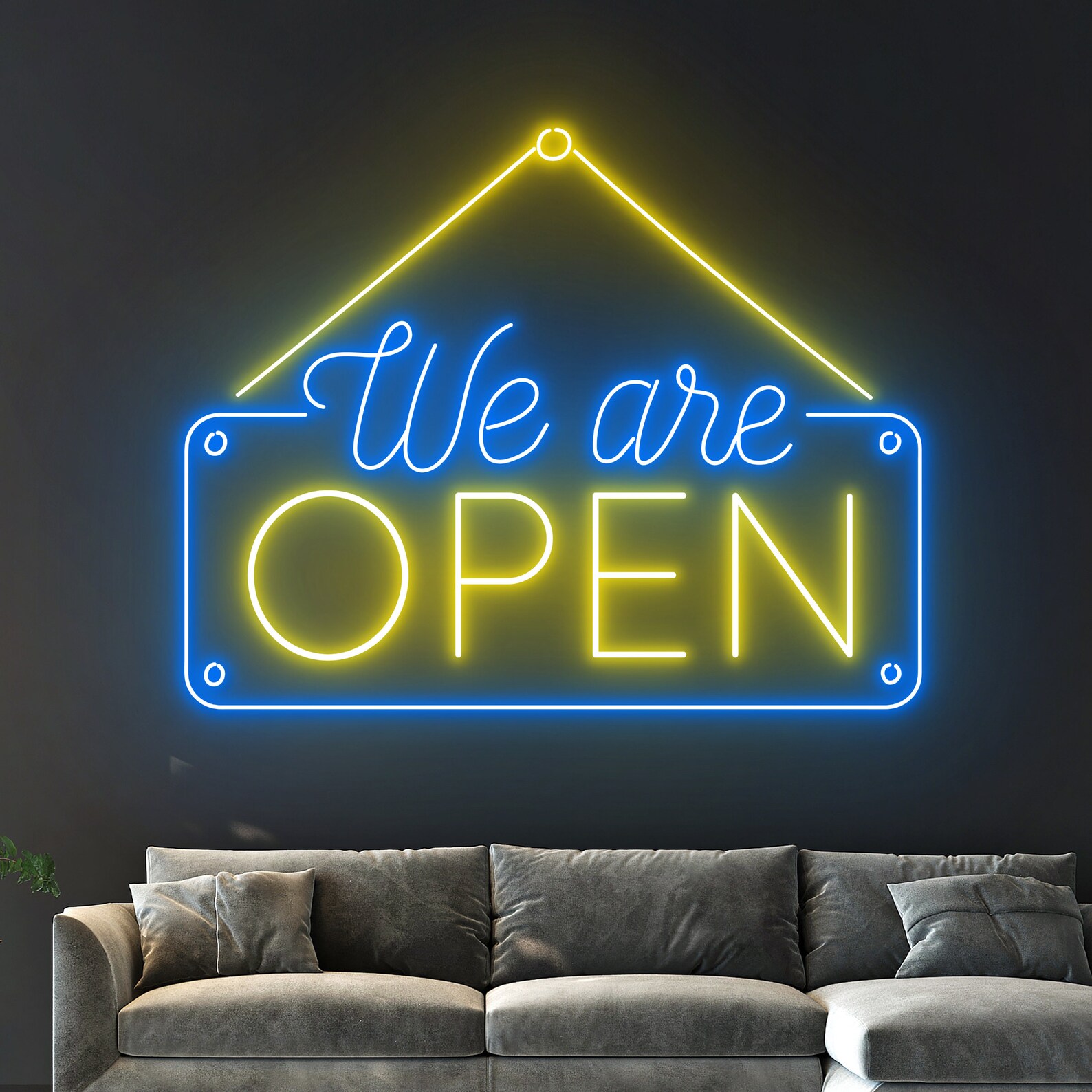 We're Open Led Sign, We Are Open Neon Sign, Open Led Light, Custom Text ...