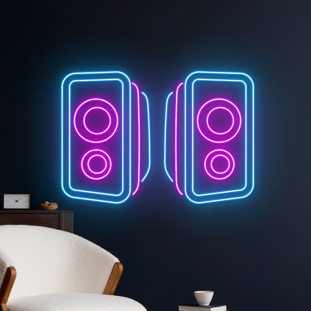 Couple Speaker Party Box Neon Sign, Speaker Led Sign, Speaker Led Light ...