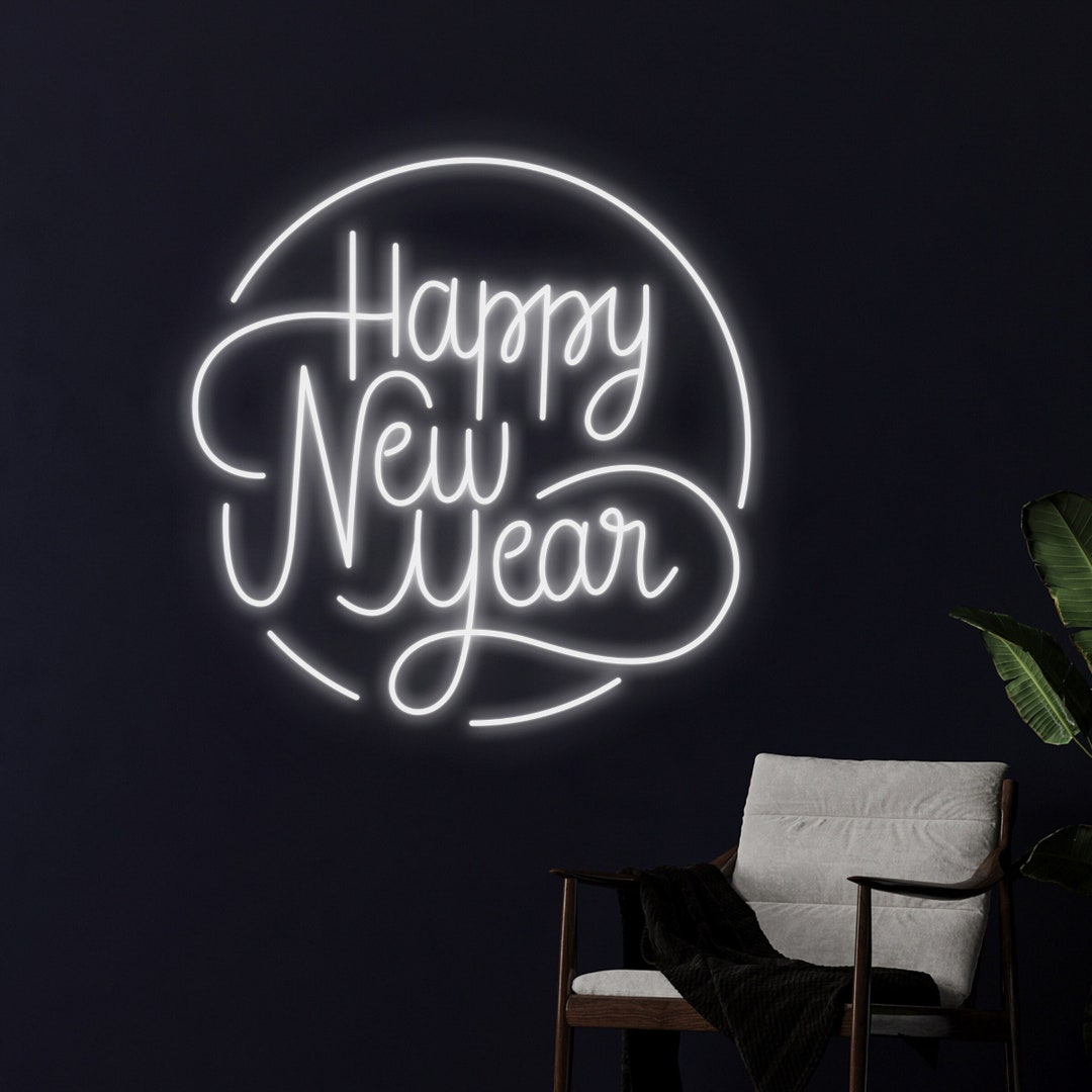 Happy New Year Neon Sign Happy New Year Led Sign Happy New - Etsy