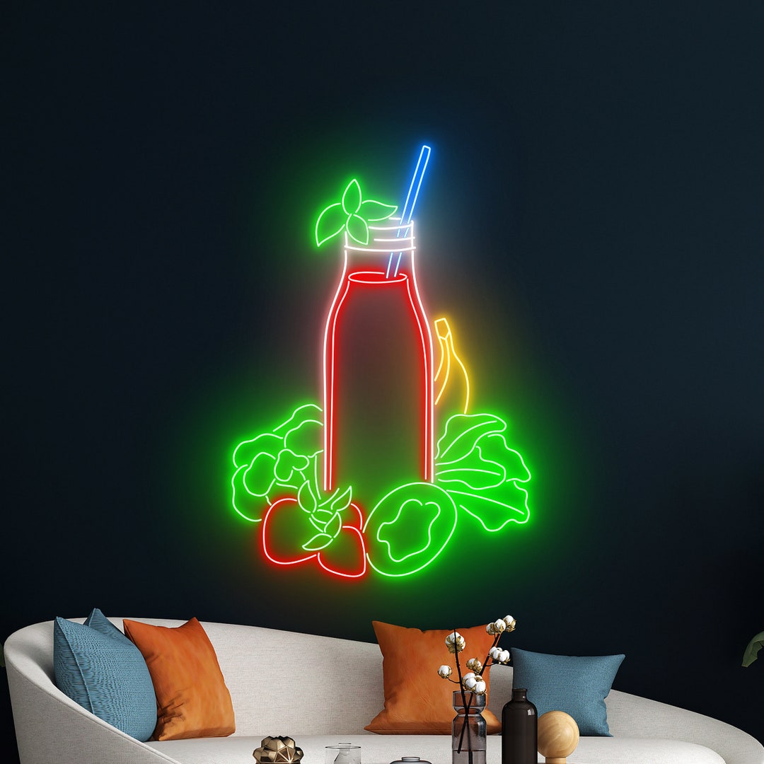 Detox Neon Sign, Juice Detox LED Light, Juice Fresh Fruit Neon Light ...