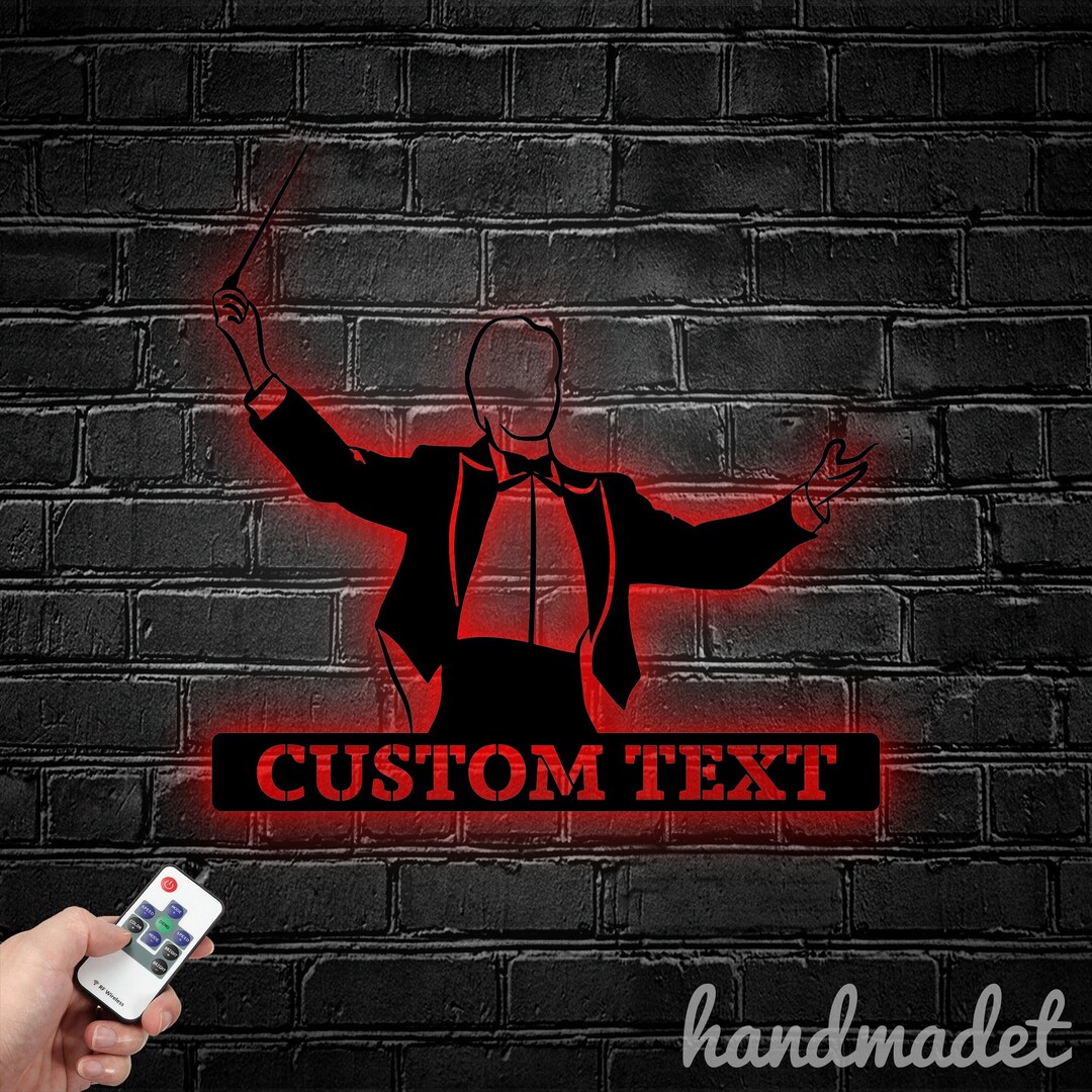 Custom Conductor Metal Wall Art LED Light, Conductor Metal Sign ...