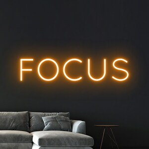 Focus Neon Sign, Focus Led Sign, Custom Focus Quote Neon Light, Text ...