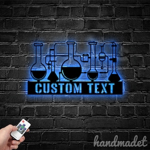 Personalized Chemistry Teacher Metal Wall Sign, School Metal Wall Light ...