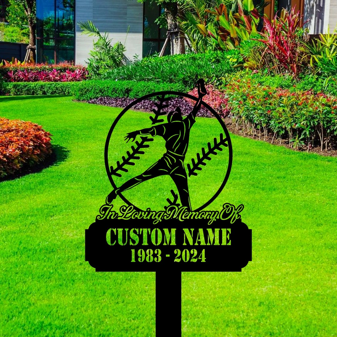 Custom Outdoor Baseball Metal Sign With Stakes - Personalized Outdoor ...