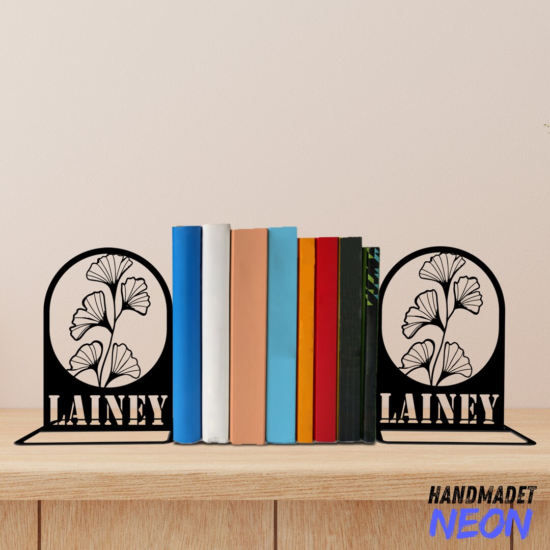 Custom Ginkgo Leaf Metal Bookends Ginkgo Name Bookend, Ginkgo Table ...