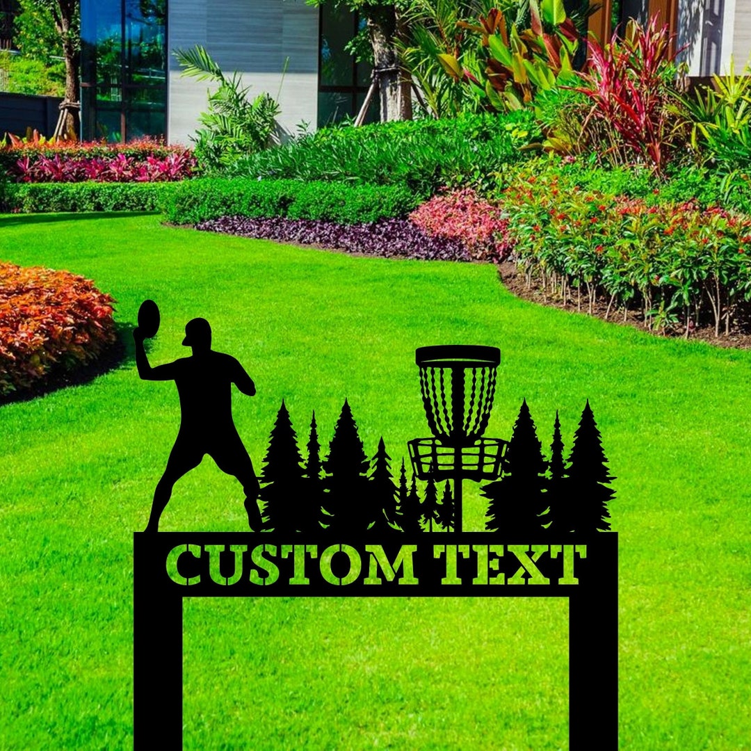 Custom Outdoor Disc Golf Metal Sign With Stakes -personalized Disc Golf ...