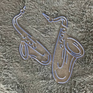 Saxophones Led Sign, Saxophone Neon Sign, Wall Decor, Instrument Neon ...