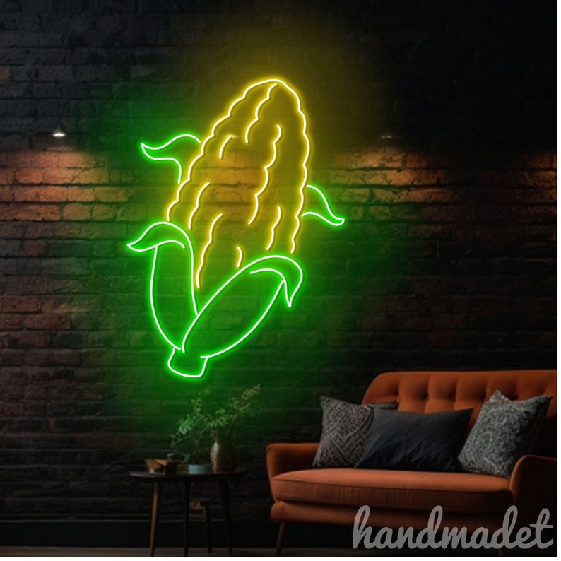 Corn Neon Wall Sign, Corn Led Wall Sign, Vegetable Neon Wall Light ...