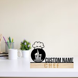 Custom Chef Desk Name Plate, Chef Metal Nameplate for Desk, Desk ...