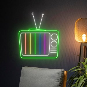 Retro TV Neon Sign, Retro Television Device Led Sign, Old TV Led Light ...