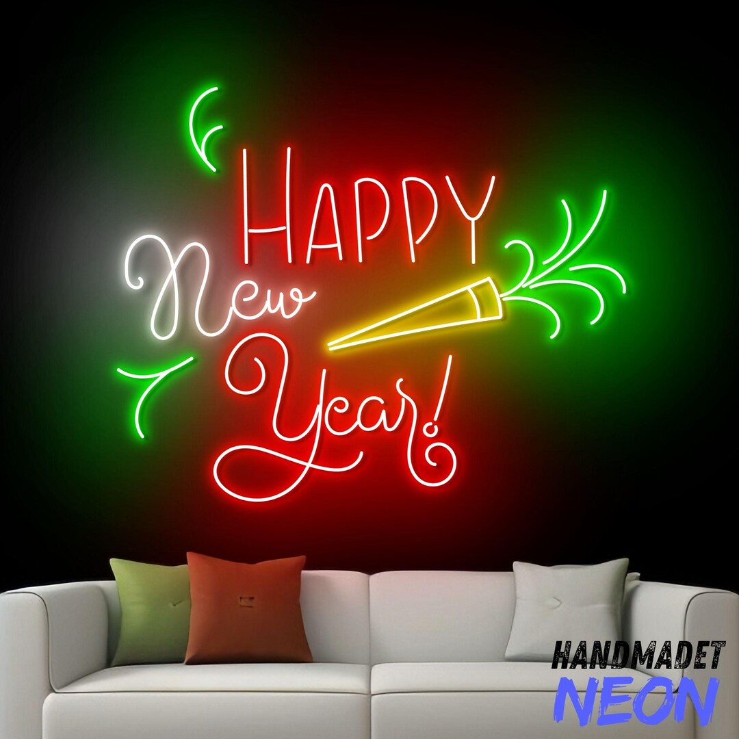 Happy New Year Neon Sign, Happy New Year Led Sign, Happy New Year Neon ...