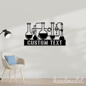 Personalized Chemistry Teacher Metal Wall Sign, School Metal Wall Light ...