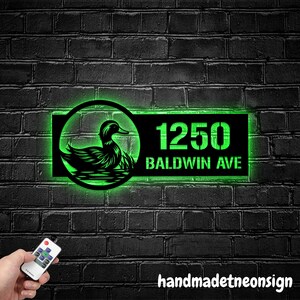 Personalized Duck House Number, Duck Home Number Metal Wall Sign, Duck ...