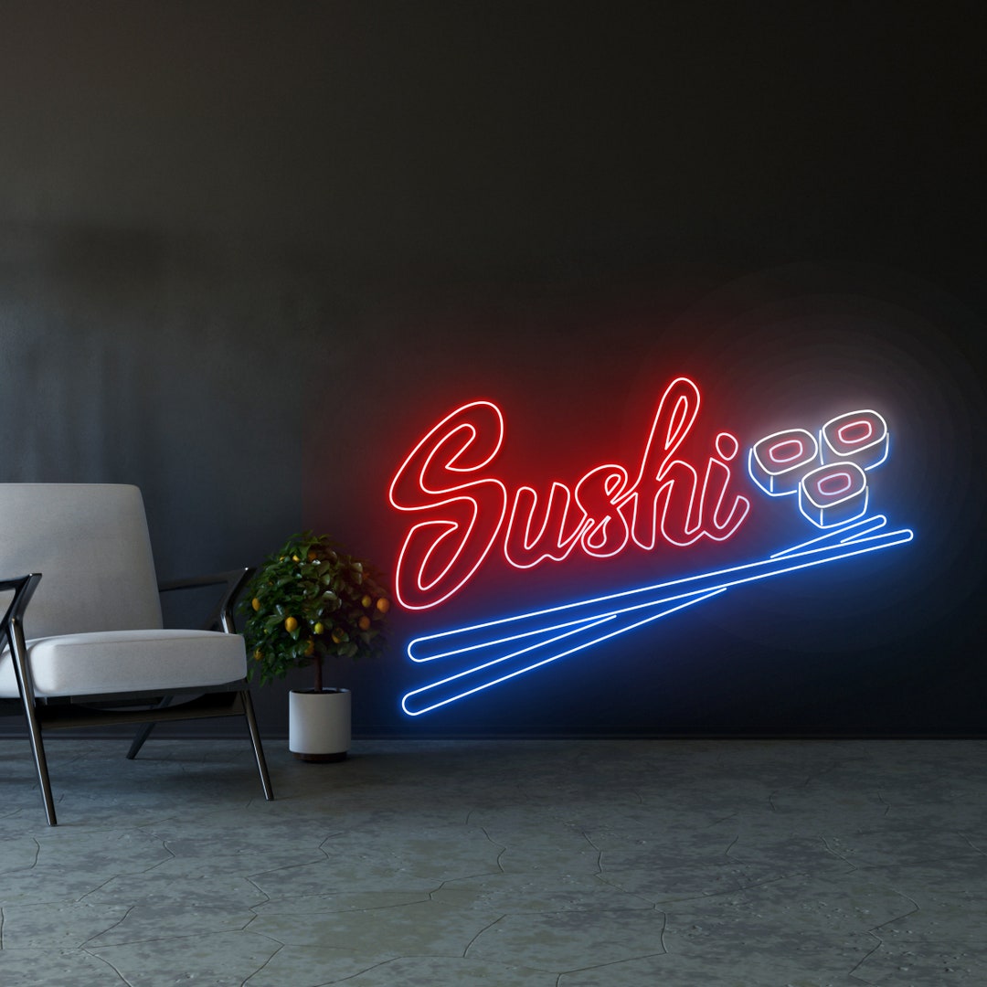 Sushi Neon Sign, Sushi Neon Light, Sushi LED Light, Japanese Food LED ...