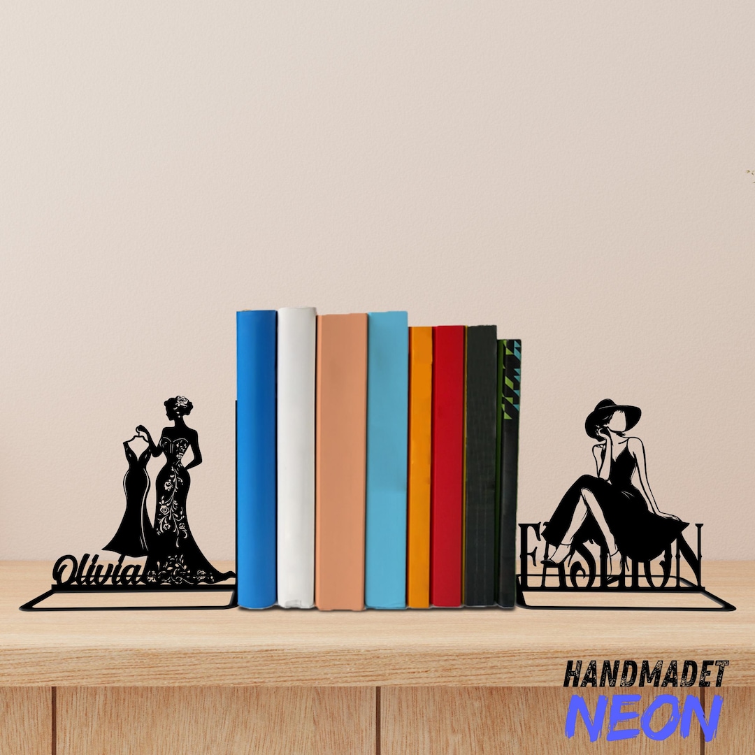 Custom Fashion Designer Bookends, Fashion Designer Book Ends, Bookshelf ...