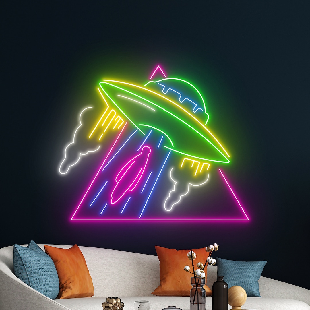 Flying UFO Neon Sign, UFO Universal Led Sign, UFO Space Neon Light ...