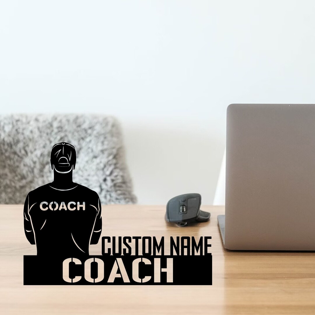 Custom Coach Desk Name Plate, Coach Metal Nameplate for Desk, Desk ...
