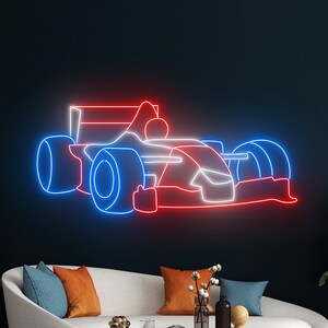 Racing Car Neon Sign, Sport Racing Car Led Sign, Car Led Light, Car ...