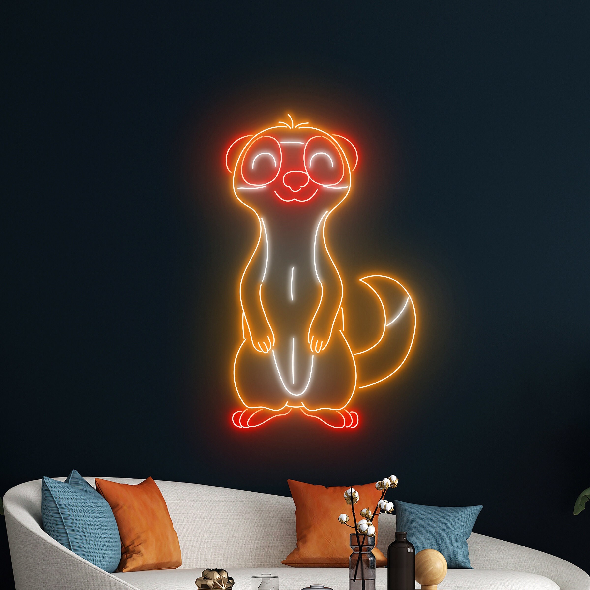 Meerkat Neon Sign, Meerkat Led Sign, Animal Led Light Decoration, Decor ...