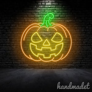 Halloween Pumpkin Neon Sign, Pumpkin Led Sign, Pumpkin Halloween Neon ...