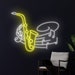 Saxophone Led Sign, Saxophone Neon Light, Saxophone Live Music Neon ...