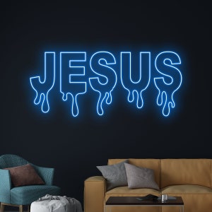 Dripping Jesus Neon Sign, Jesus LED Light, Jesus Led Sign, Christ Neon ...