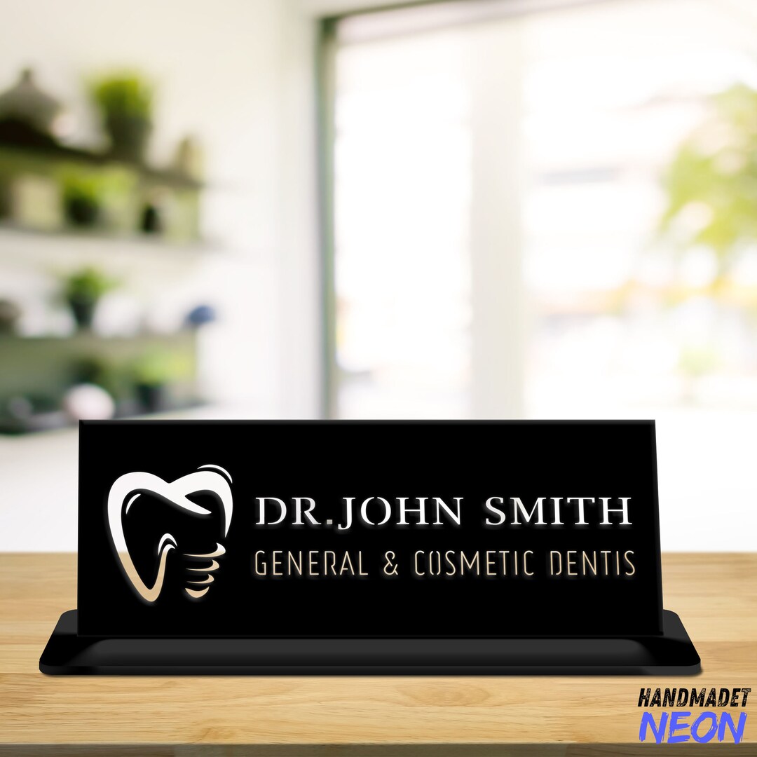 Custom Dentist Metal Name Plate, Dentist Doctor Name Plate Table Decor ...