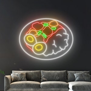 Curry Rice Neon Sign, Curry Rice Neon Light, Curry Rice LED Light ...