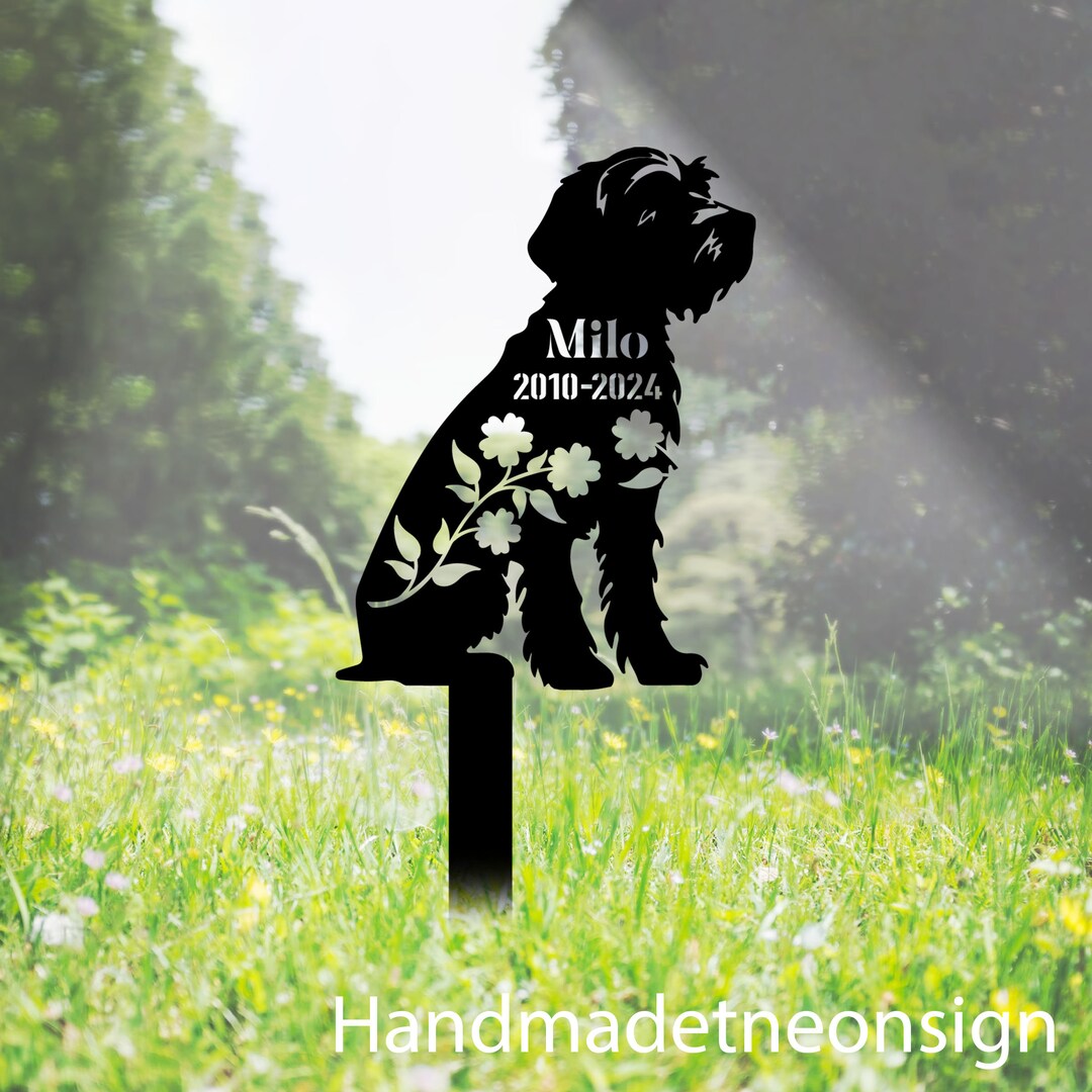 Custom Wirehaired Pointing Griffon Memorial Stake, Dog Metal Stakes ...