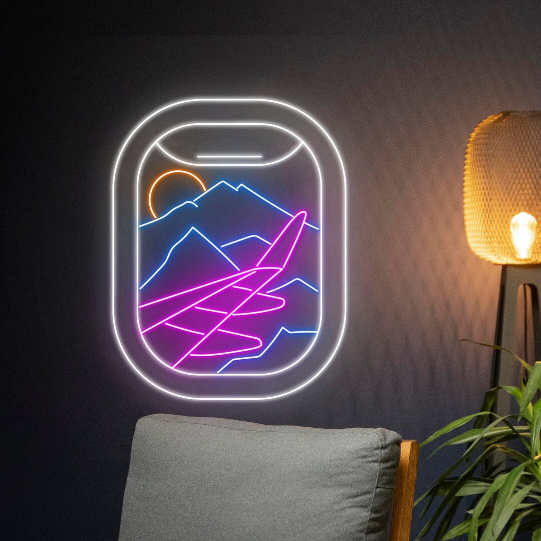 Custom Plane Window Led Sign, Airplane Window Neon Sign, Aircraft ...