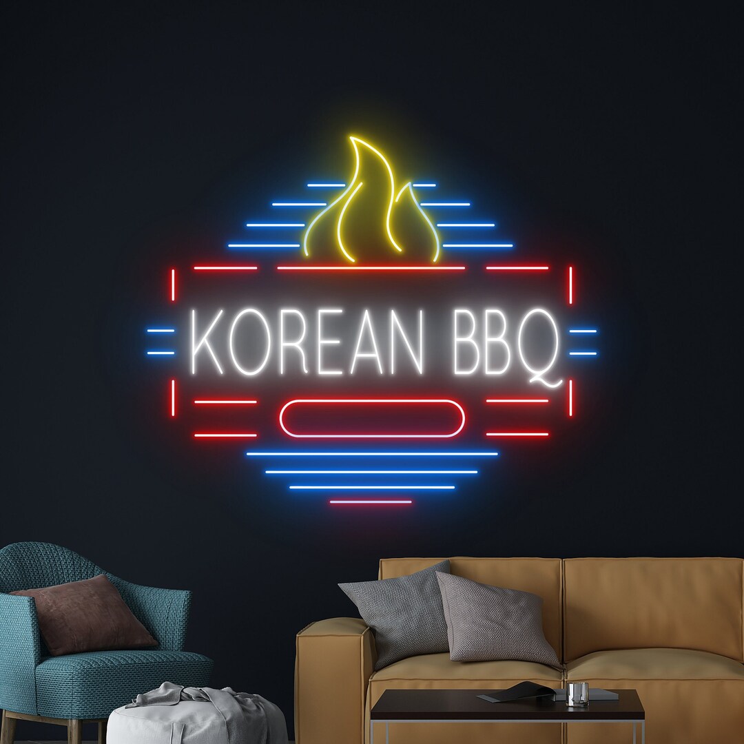 Korean BBQ Neon Light, Korean BBQ Neon Sign, Pork Beef Grilled Led Sign ...