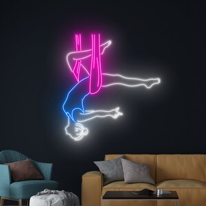 Aerial Yoga Pose Neon Sign, Yoga Led Sign, Aerial Yoga Led Light ...