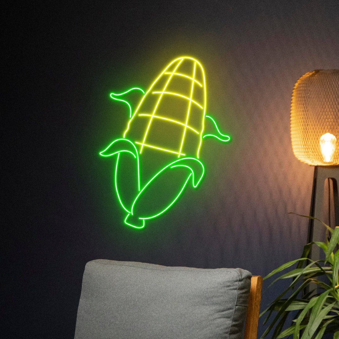 Corn Neon Sign, Corn LED Sign, Corn Neon Light, Plant Led Light, Food ...