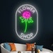 Flower Shop Led Sign, Flower Neon Sign, Flower Neon Light, Floral Led ...