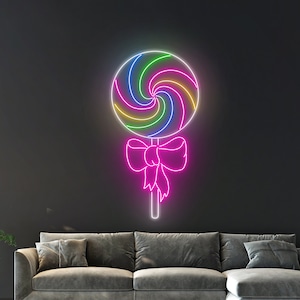 Lollipop Neon Sign, Lollipop Led Sign, Lollipop Candy Neon Light, Candy ...