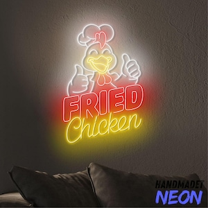 Chicken Fried Neon Sign, Chicken Fried Open Led Sign, Food Led Light ...