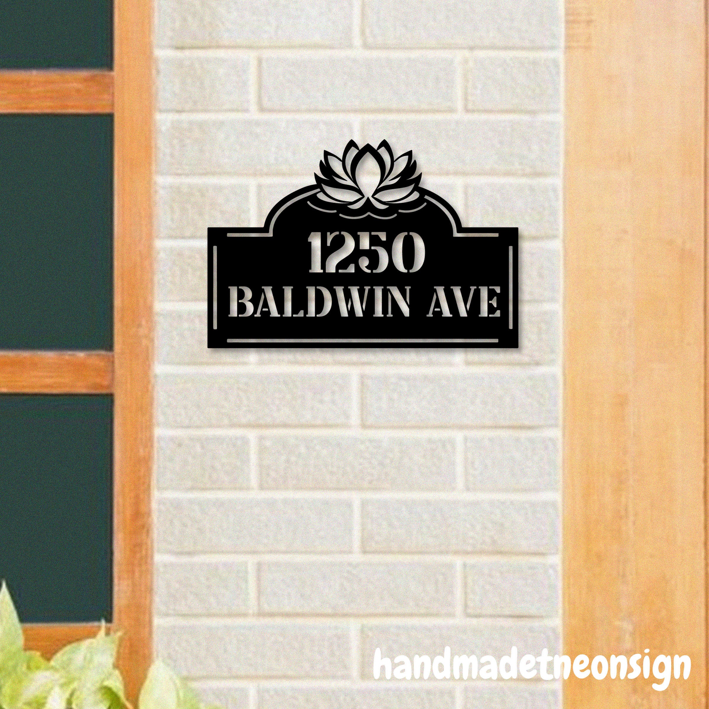 Personalized Lotus Flower House Number, Lotus Flower Home Number Metal ...