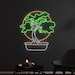 Custom Bonsai Tree Neon Light, Green Tree Led Light, Green Plant Neon ...