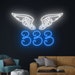 333 Wings Led Sign, 333 Angel Wings Neon Sign, 333 Angel Number Neon ...