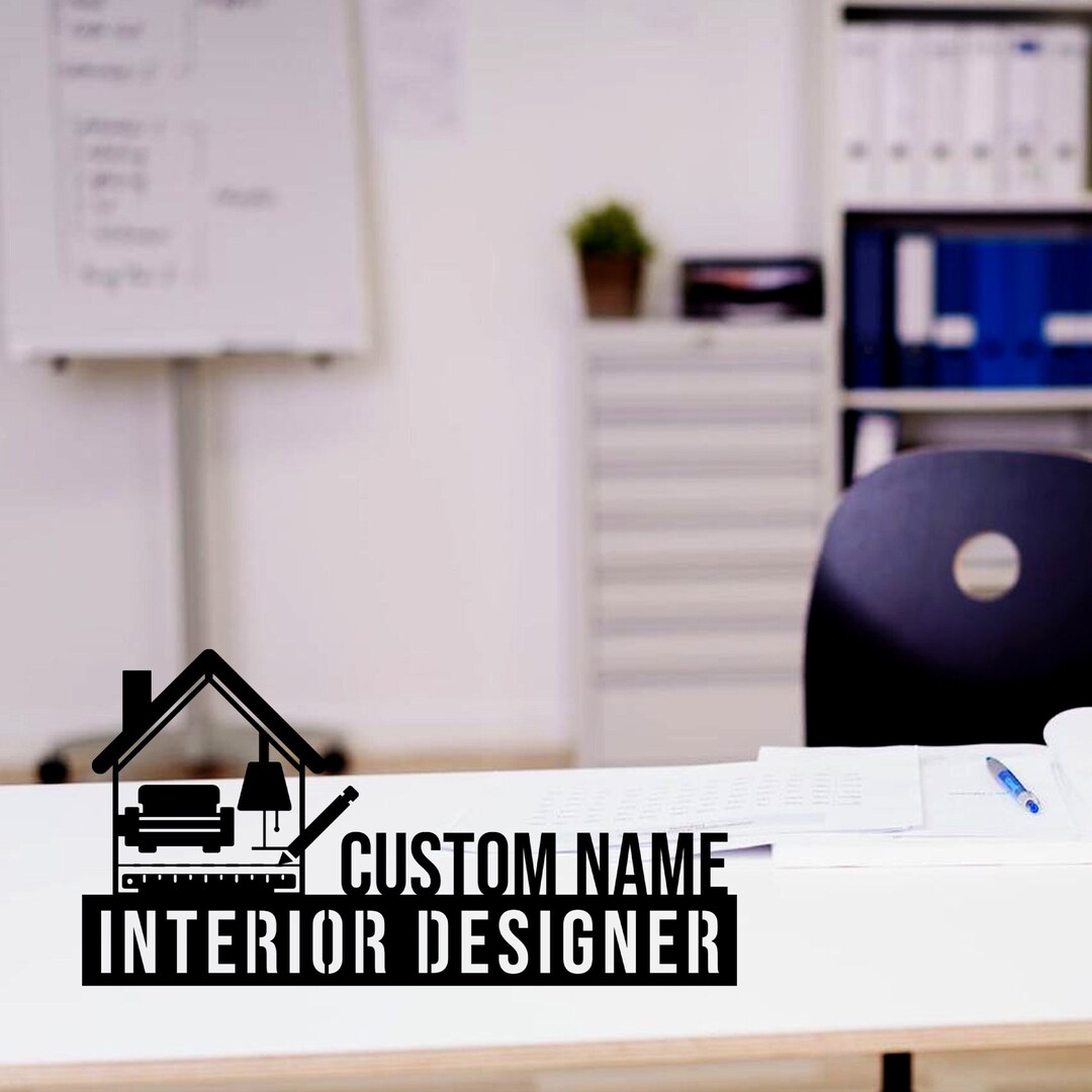 Custom Interior Designer Desk Name Plate, Interior Designer Metal ...