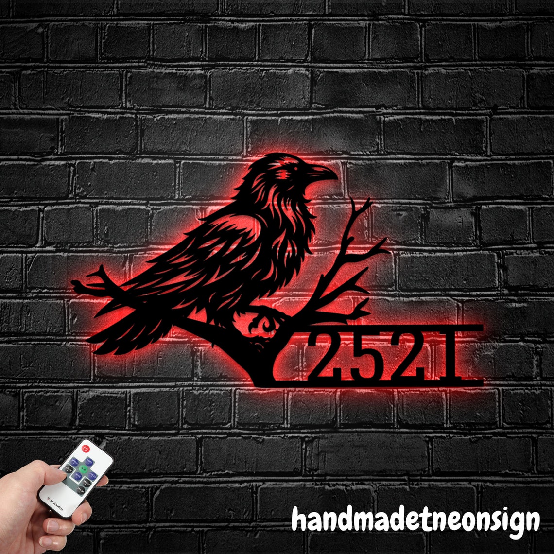 Personalized Raven House Number, Raven Bird Home Number Metal Wall Sign ...