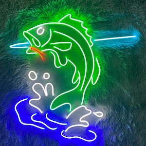 Fishing Led Sign, Fishing Neon Sign, Wall Decor, Go Fishing Neon Lights ...