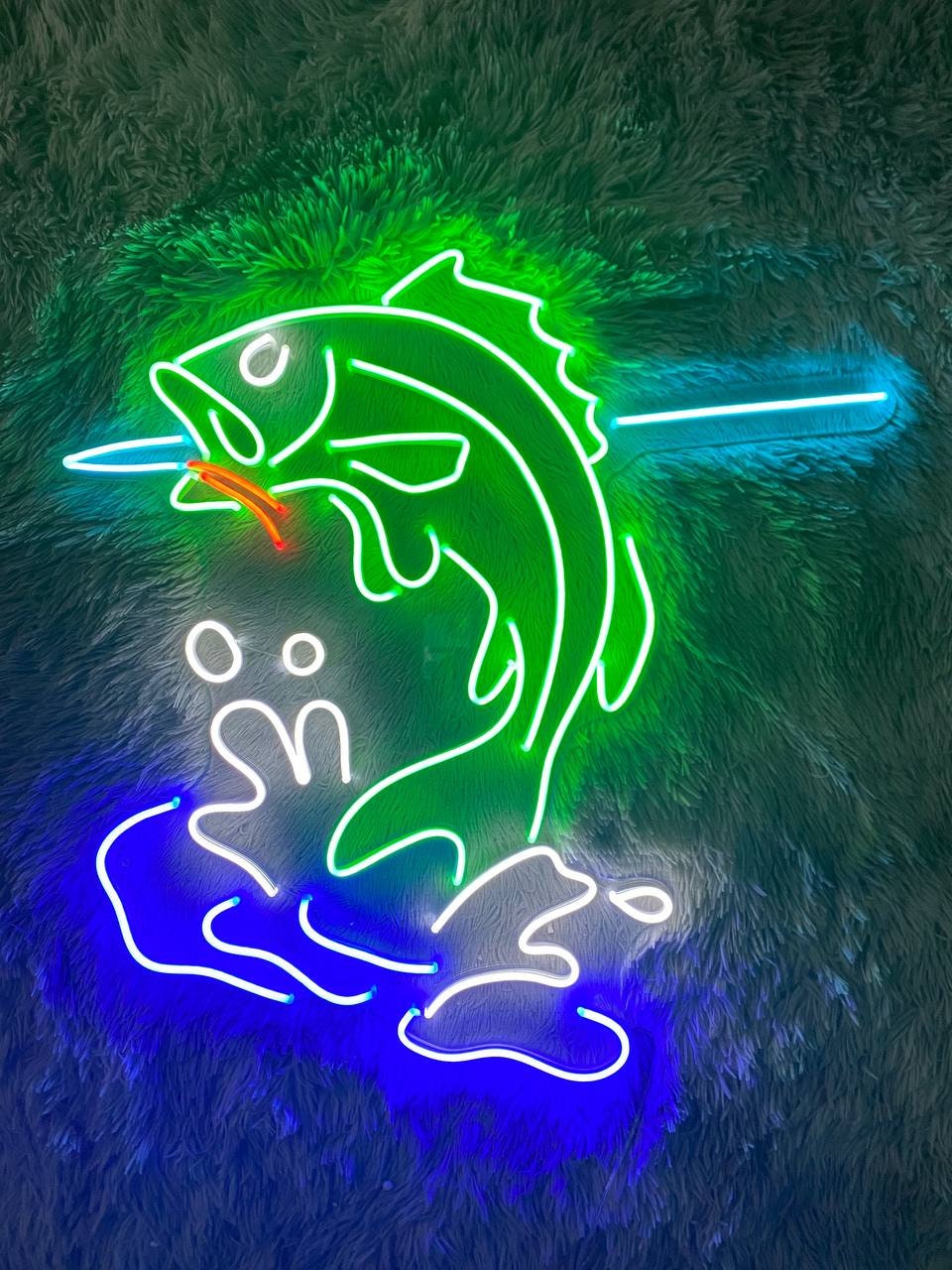 Fishing Led Sign, Fishing Neon Sign, Wall Decor, Go Fishing Neon Lights ...
