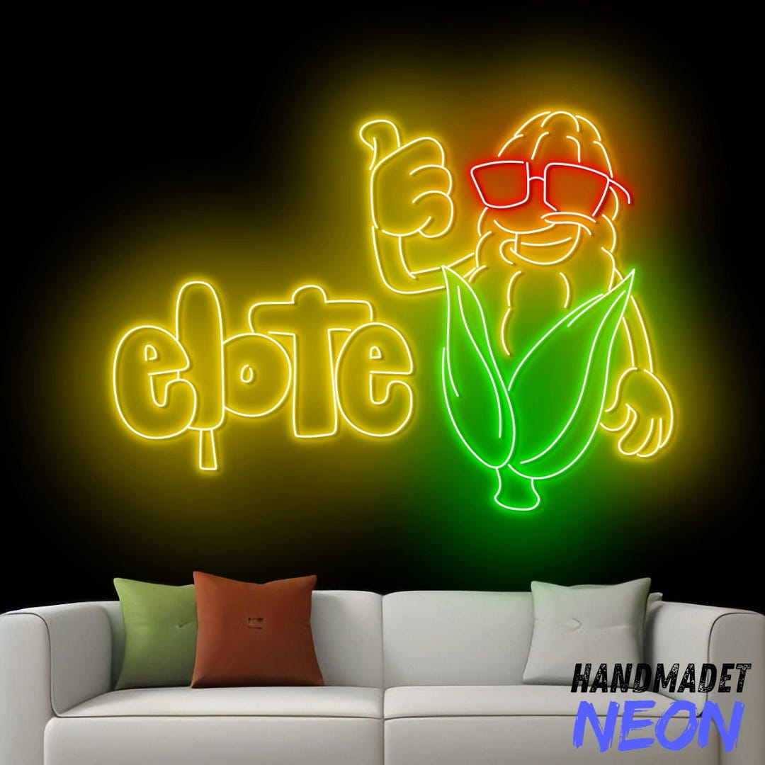 Mexican Elote Neon Sign, Elote Corn Led Sign, Elote Led Light, Elote ...