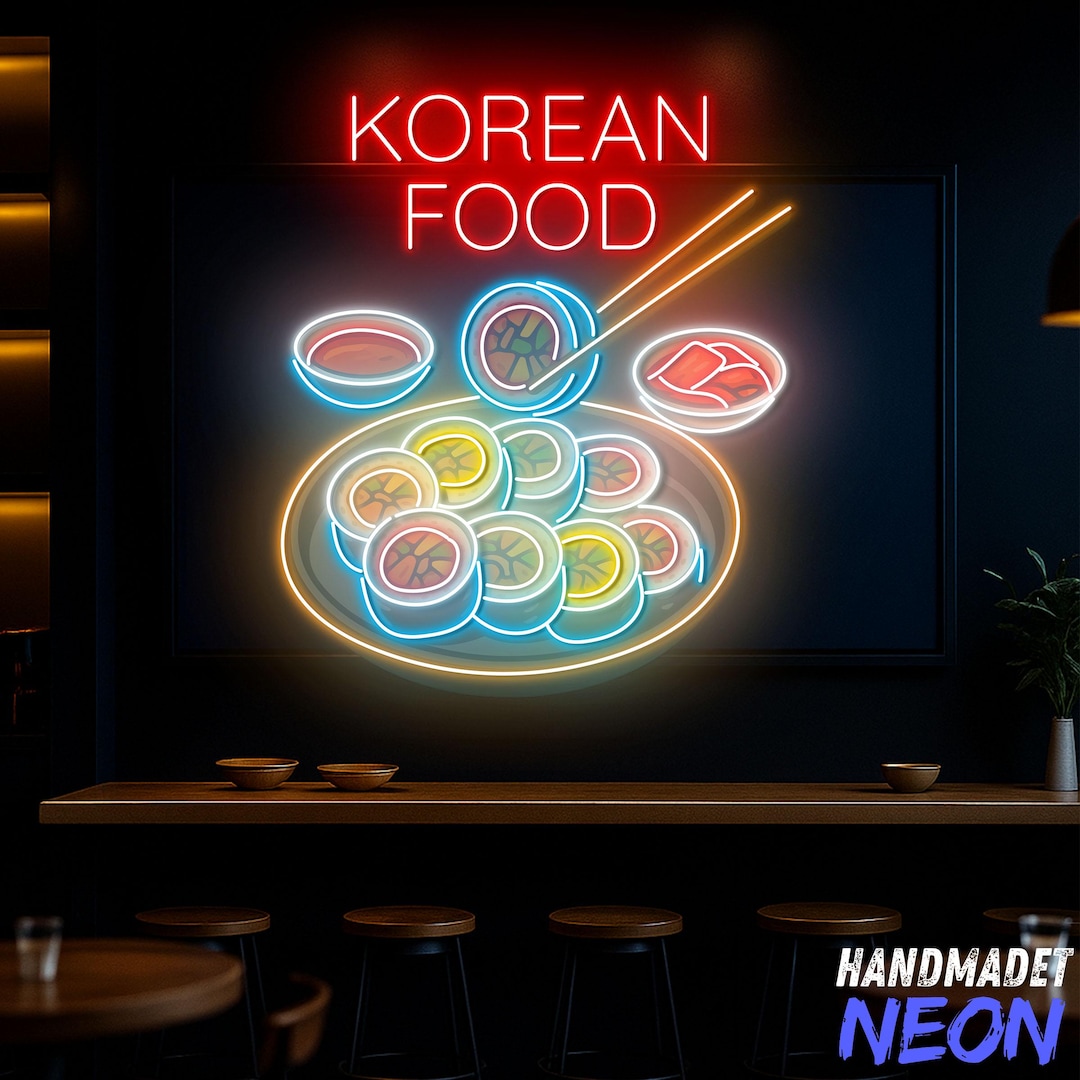 Kimbap Neon Sign for Korean Restaurant Decor, Korean Food Led Light ...