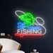 Fishing Neon Sign, Fishing Neon Light, Fisher Led Light, Fisherman Neon ...