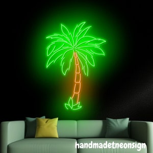Palm Tree Neon Sign, Palm Tree Signs, Beach Neon Wall Light, Palm Tree ...