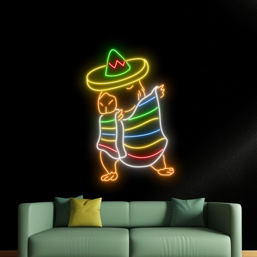 Capybara Fiesta Neon Sign, Fiesta Neon Light, Capybara Led Light ...