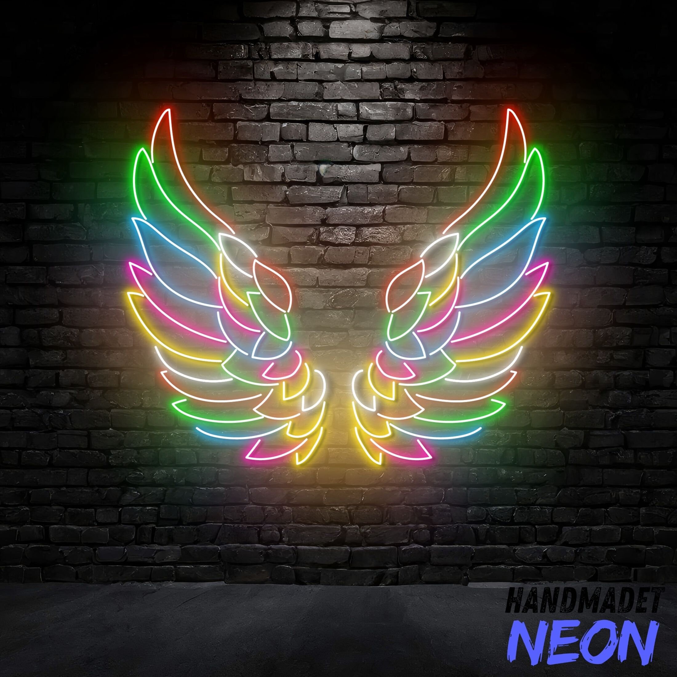 Angle Wings Neon Sign, Wings Led Sign, Colorful Wings Neon Light, Angel ...